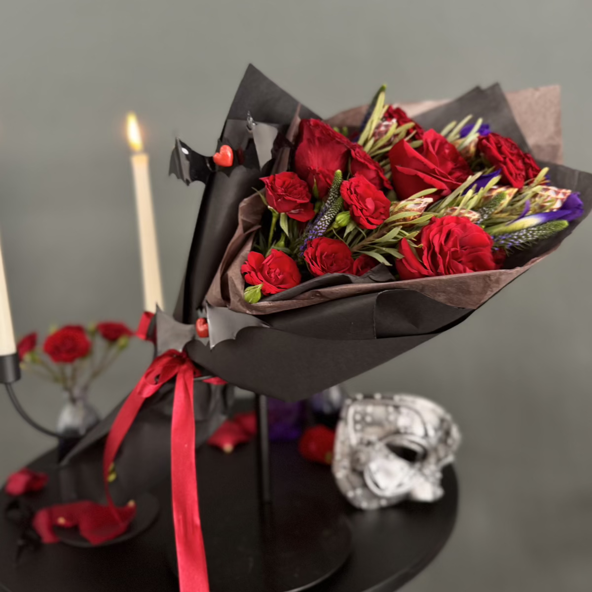 Dark Romance Halloween Bouquet | Elegantly Spooky Floral Arrangement